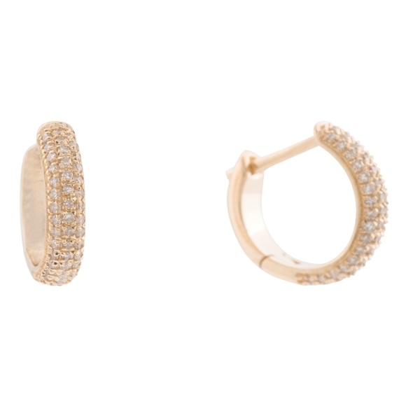 RON HAMI | Jewelry | Ron Hami 4kt Gold Pave Diamond Huggie Earrings 29 ...
